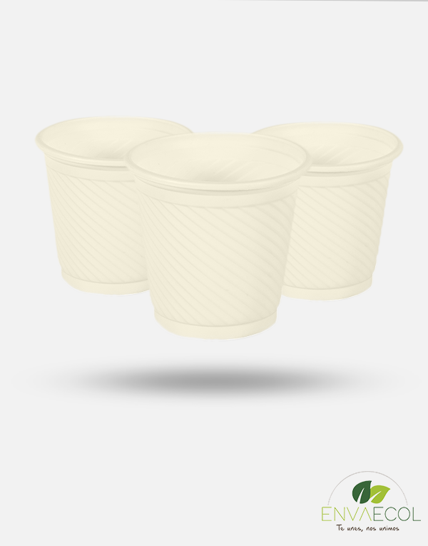 VASO BIODEGRADABLE 5 OZ – DE ALMIDÓN DE MAÍZ – Envaecol ⭐ Biodegradables